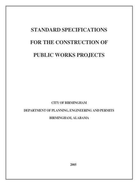 Standard Specifications For The Construction Of Public Works Projects