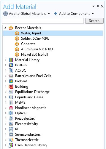 Using The Material Libraries In Comsol Multiphysics® Comsol Blog