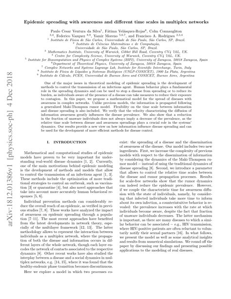 Pdf Epidemic Spreading With Awareness And Different Time Scales In