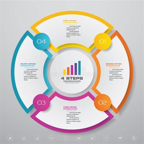 4 Steps Cycle Chart Infographics Elements For Data Presentation Stock