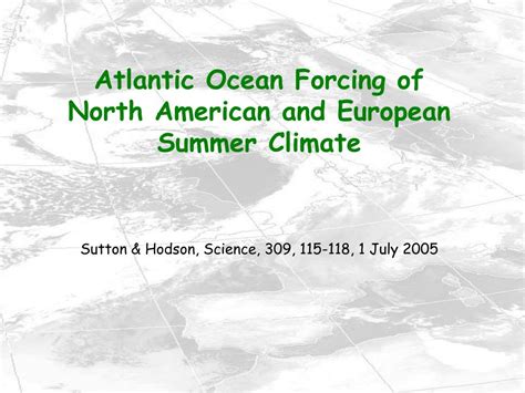 Ppt Impacts Of Atlantic Multidecadal Variability Seasonal Mean Climate And Enso Powerpoint