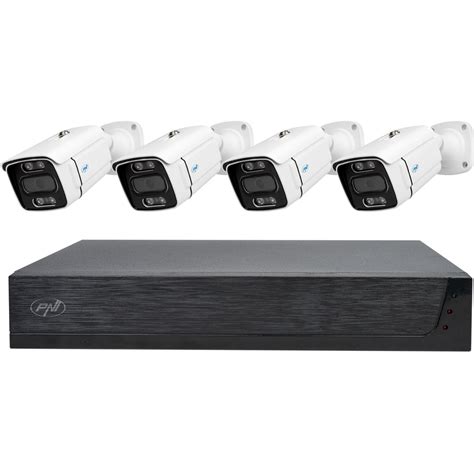 Kit Supraveghere Video Pni House Ipmax Poe 3 Nvr Cu 4 Porturi Poe Onvif Si 4 Camere Cu Ip 3mp