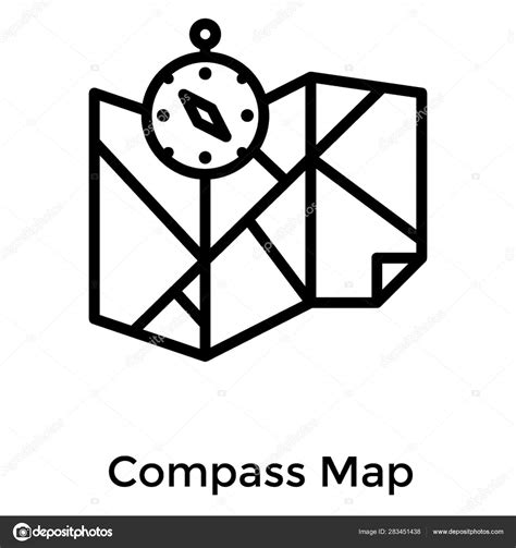 Compass Map Vector Line Design Stock Vector By ©vectorspoint 283451438