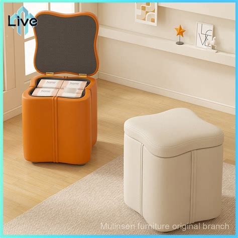Small Stool House Hold Low Stool Living Room Sofa Solid Wood Dressing Stool Simple And Storable