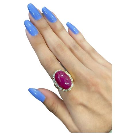 1743 Ct Cabochon Burma No Heat Ruby Gia Ring For Sale At 1stdibs