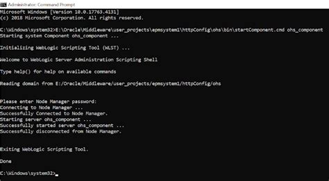 How To Stopstart Oracle Server Ohs 12c In Epm 112x Epm Zones