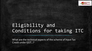 ITC Under GST PPTX