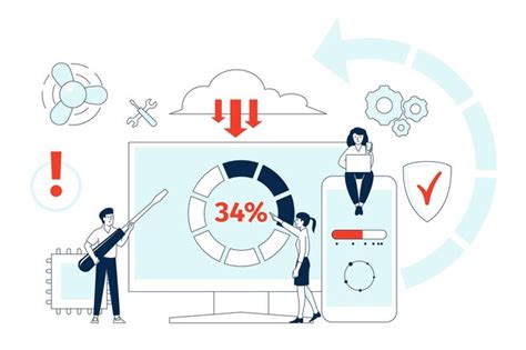 premium vector upgrading system technical updates business people or