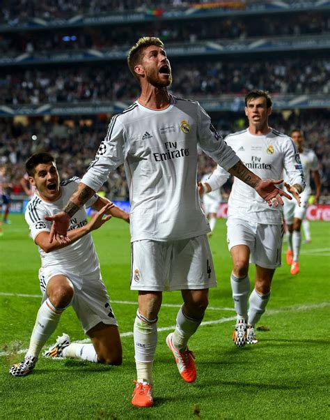 Sergio Ramos Celebrates Scoring His Teams First Goal In Stoppage Time