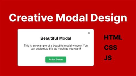 Create A Stunning Modal With Html Css And Javascript Step By Step