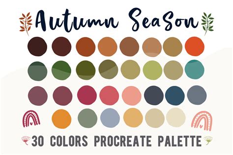 Procreate Color Palette Autumn Season Graphic By Chubby Design Creative Fabrica