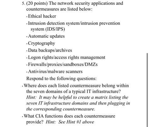 Solved 5 20 Points The Network Security Applications And