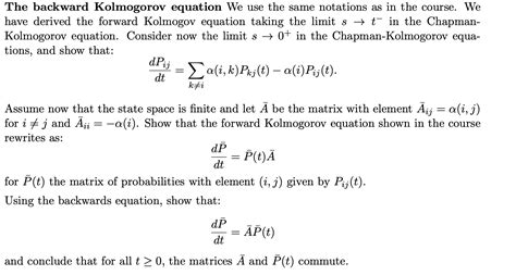 The Backward Kolmogorov Equation We Use The Same