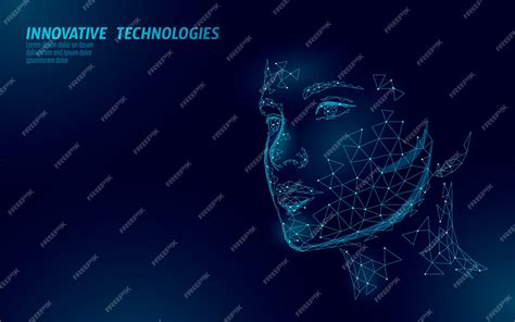 Premium Vector Low Poly Female Human Face Biometric Identification