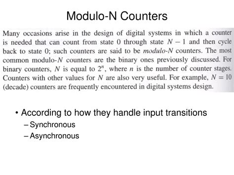 PPT Modulo N Counters Synchronous Asynchronous And Ring Counter Variants PowerPoint