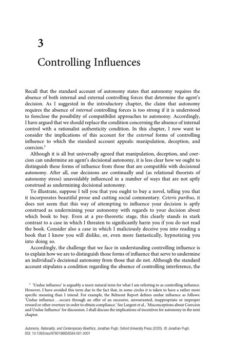 Pdf Controlling Influences