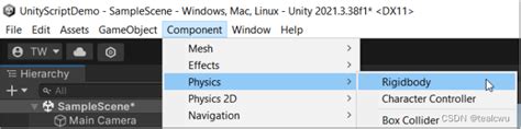 Unity脚本使用脚本操作游戏对象的组件 unity 移除组件 CSDN博客