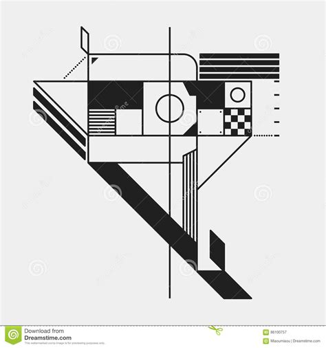 Abstract Design Element In Constructivism Style Stock Vector Illustration Of Constructivism