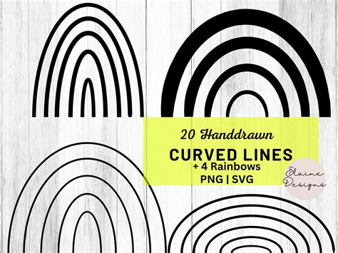 Curved Lines Svg Graduated Curved Lines Png Curve Line Rainbows Rainbow Bundle Rounded Curve