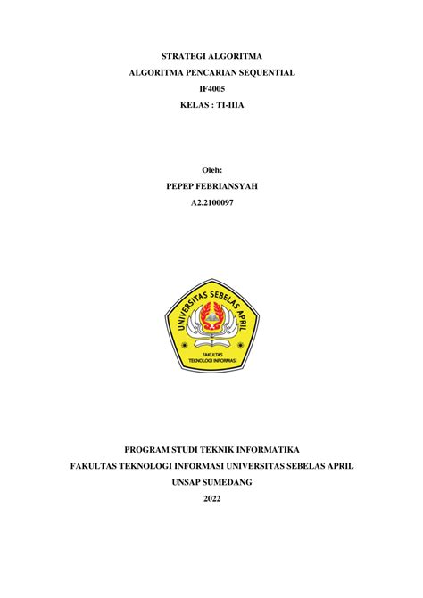 Pdf Algoritma Pencarian Sequential