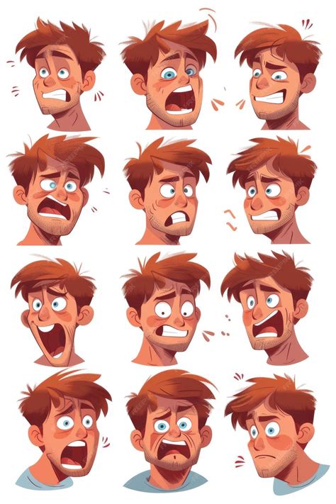Una Colección De Caricaturas Que Muestran Diferentes Emociones