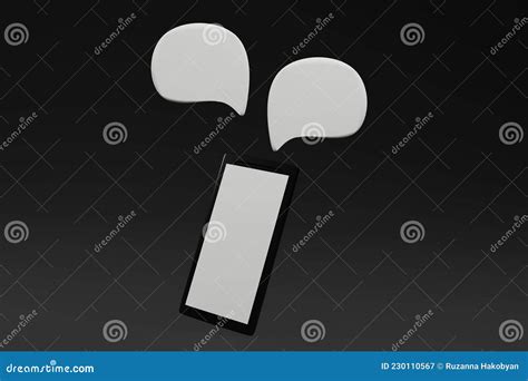 3d Illustration Of A Mobile Phone With Pop Up Messages Text Messages