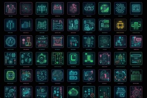 Premium Photo Iot Ai Big Data Microchip Vector Icon Set Internet Of