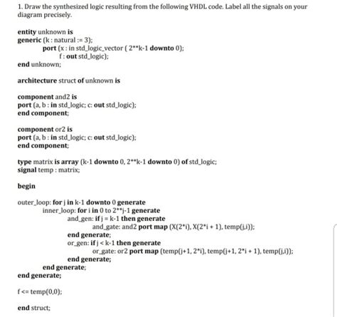 1 Draw The Synthesized Logic Resulting From The