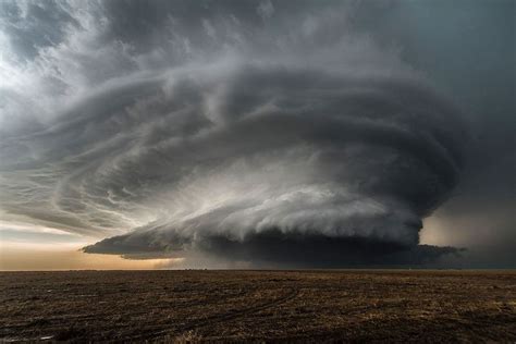 Supercell In Kansas May Tornado Over Open Land Large Tornado Over