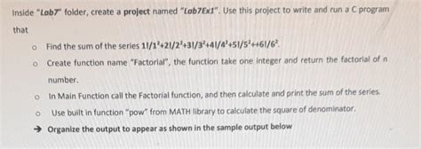 Solved 0 Inside Lab7 Folder Create A Project Named Chegg
