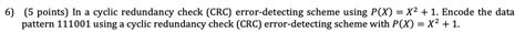 Solved 65 Points In A Cyclic Redundancy Check Crc Error Detecting