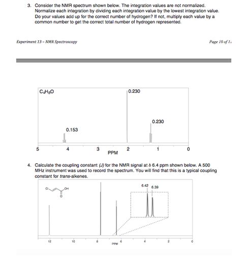 Solved Consider The Nmr Spectrum Shown Below The
