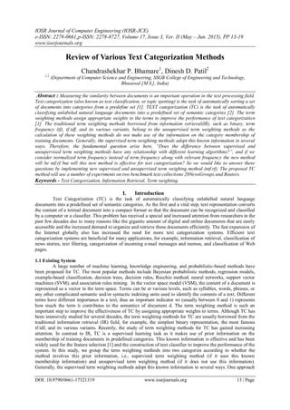 Review Of Various Text Categorization Methods PDF