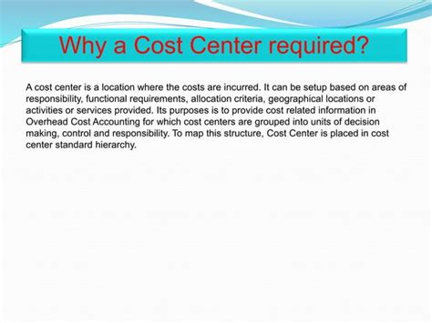 Sap Cost Center Pptx
