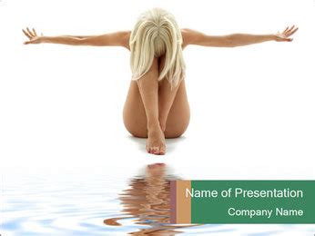 Fine Art Nude Photography Woman Poses In Artistic Style On White Sand PowerPoint Template