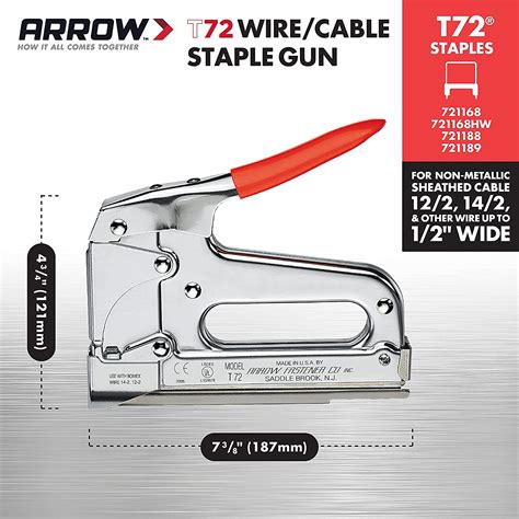 Arrow T72 Heavy Duty Wire And Cable Staple Gun Insulated Staples Arrow