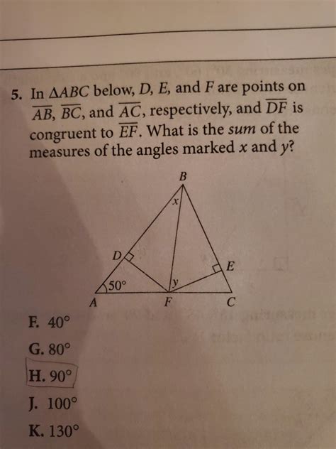 [act Geometry Practice Question] How Is The Answer 90° R Homeworkhelp