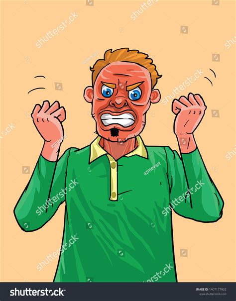 Angry Man Anger Aggression Illustration Stock Illustration 1407177932