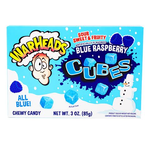 Warheads Blue Raspberry Blizzard Cubes Christmas 3oz Candy Funhouse