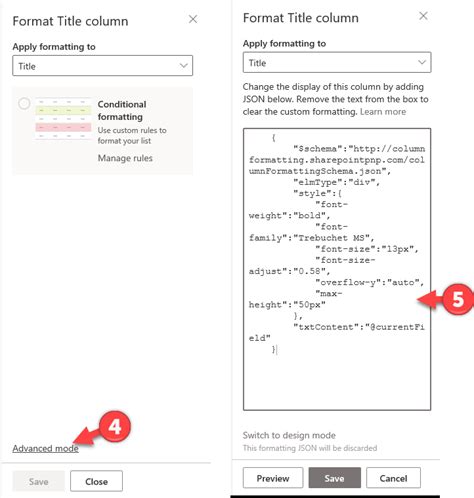 How To Write The Json Code For Adding Scroll Bar To A Cell In