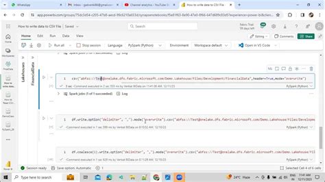 How To Write The Csv Files To Lakehouse Pyspark Basics Using Microsoft Fabric In Telugu Youtube