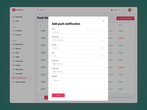admin dashboard for push notification by daniel barr for luminalogik on