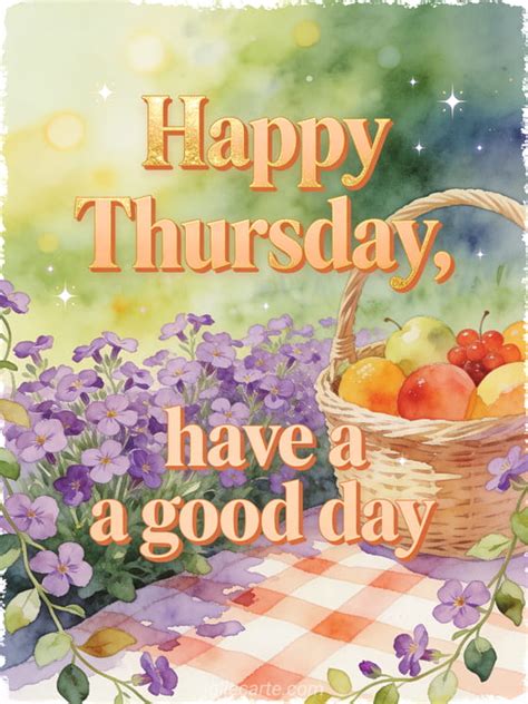 Thursday Good Day  Free Greeting Card 🧺 Joliecarte