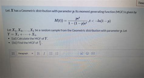 Solved Time Let X Has A Geometric Distribution With