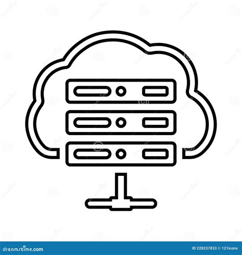 Cloud Computing Server Line Icon Outline Vector Stock Vector Illustration Of Link Outline