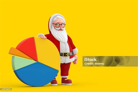 만화 쾌활한 산타클로스 할아버지 정보 그래픽 비즈니스 파이 차트 3d 렌더링 겨울에 대한 스톡 사진 및 기타 이미지 겨울 남자 남자들만 Istock