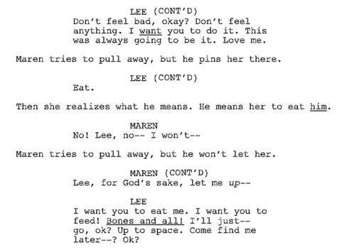 Bones And All Ending Script Just Love Me Words Quotes