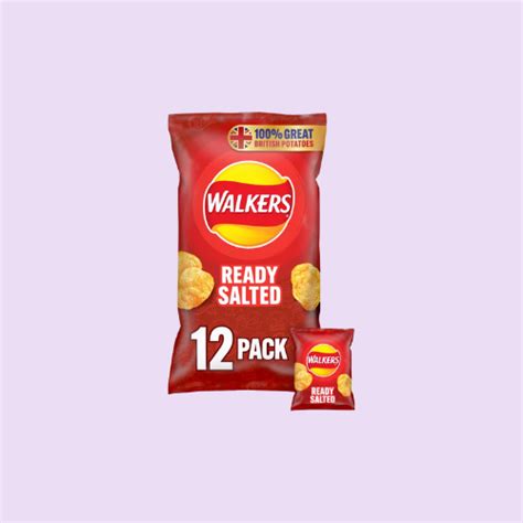 Walkers Ready Salted Multipack Crisps 12x25g Classic And Crisp Snack