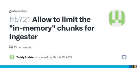 Allow To Limit The In Memory Chunks For Ingester · Issue 5721 · Grafanaloki · Github