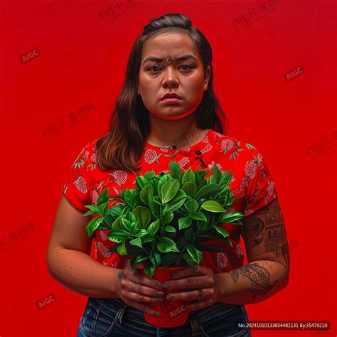 Ai创作图亚洲种族的态度 菲律宾女性 展示看着camera 植物女士团伙 手抱花束的绿衣女孩 平面广告模特 亚洲的种族态度 植物艺术照 红色的绿植 菲律宾城市形象广告 泰国3d形象和谐泰国